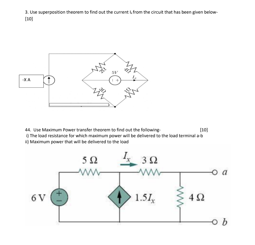 Solved 3. Use superposition theorem to find out the current | Chegg.com