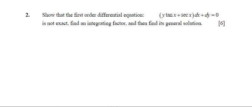 Solved Show that the first order differential equation: | Chegg.com