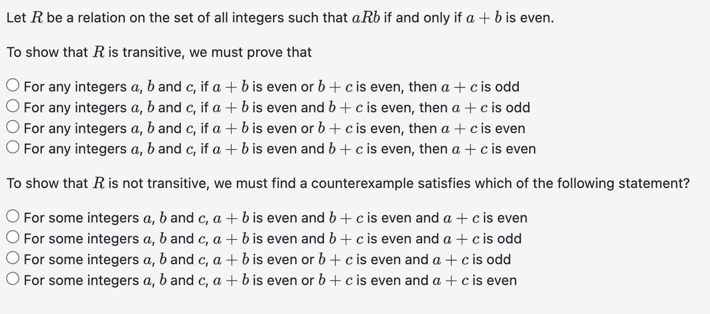 Solved Let R be a relation on the set of all integers such | Chegg.com