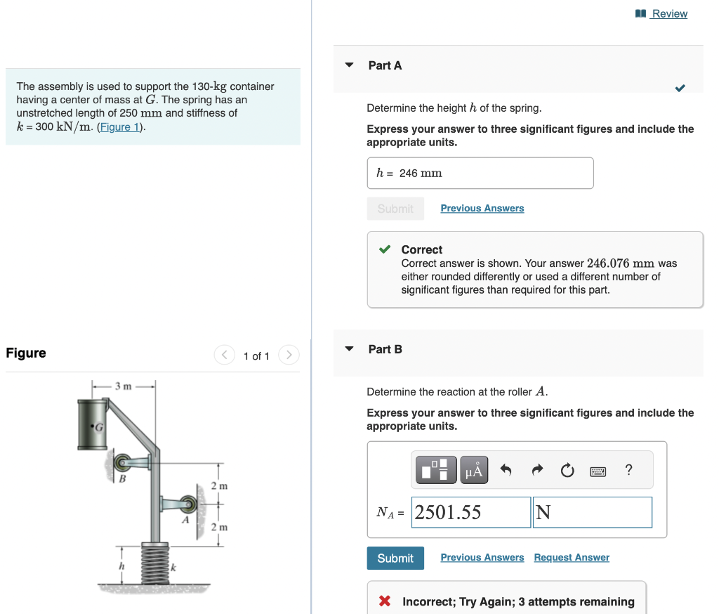 Solved The assembly is used to support the 130−kg container | Chegg.com
