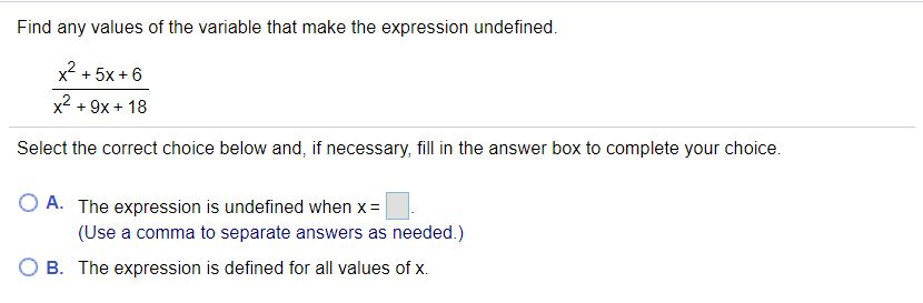 Solved Find any values of the variable that make the | Chegg.com