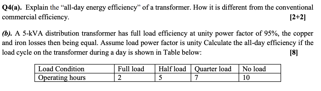 Solved Q4(a). Explain the “all-day energy efficiency” of a | Chegg.com