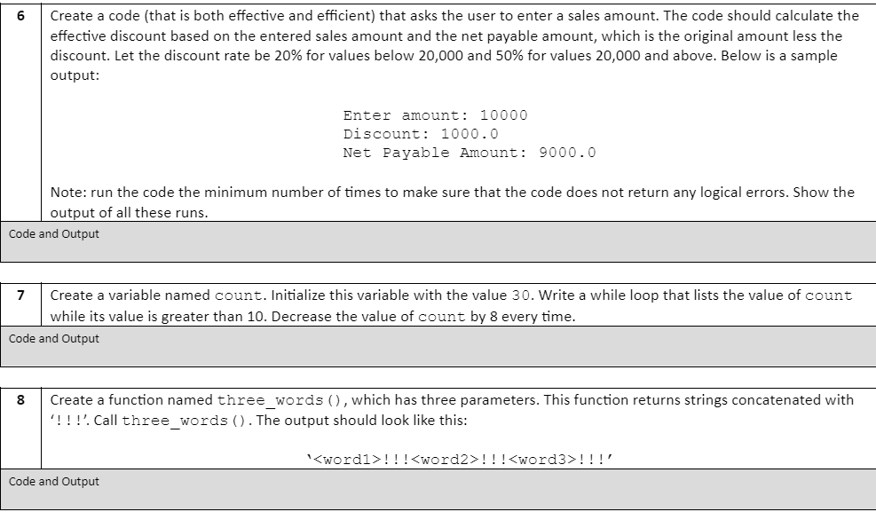 Solved 6 Create a code (that is both effective and | Chegg.com