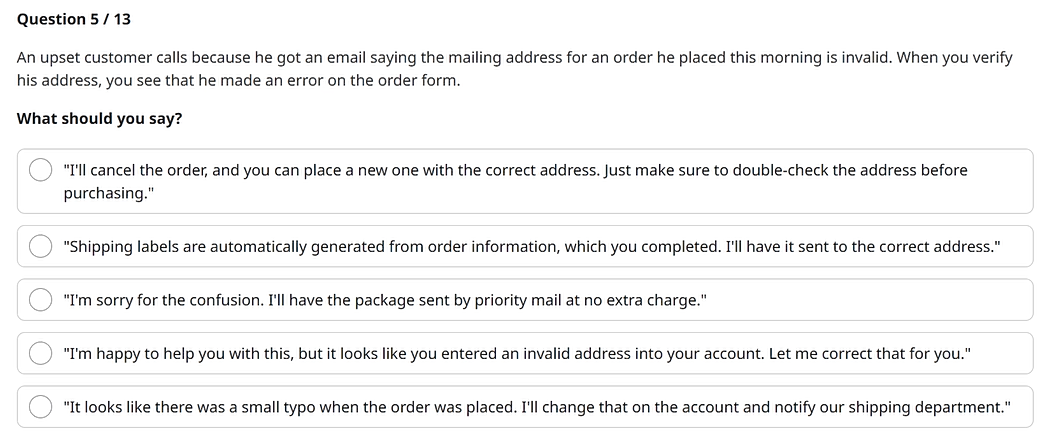 Solved Question #2 A customer calls because she's having | Chegg.com