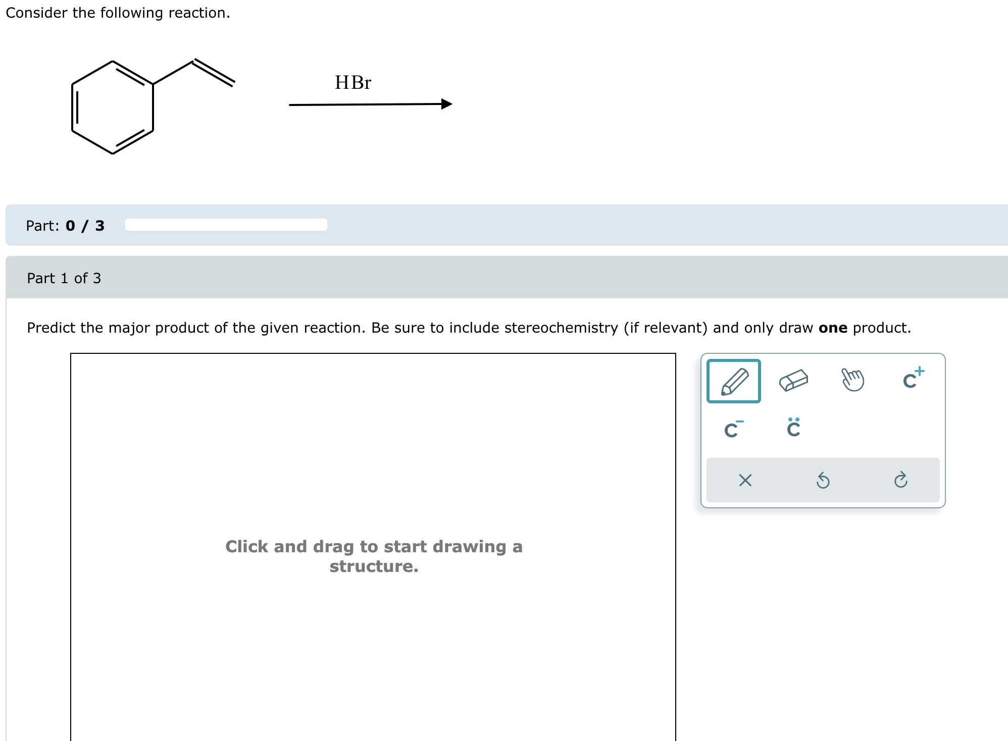 Solved Consider the following reaction. Part: 0 / 3 Part 1 | Chegg.com