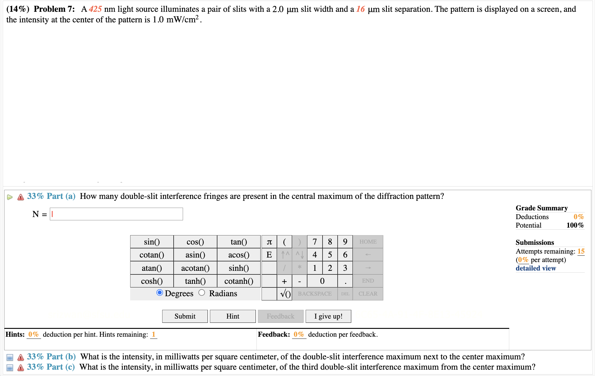 Solved Homework 13, ﻿Problem 7Please answer all parts | Chegg.com