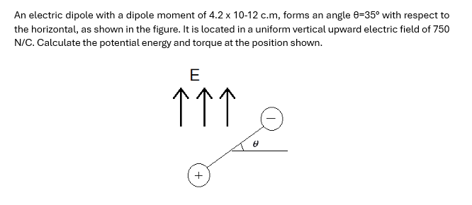 Solved Show me ﻿the steps to ﻿solve:An ﻿electric dipole with | Chegg.com