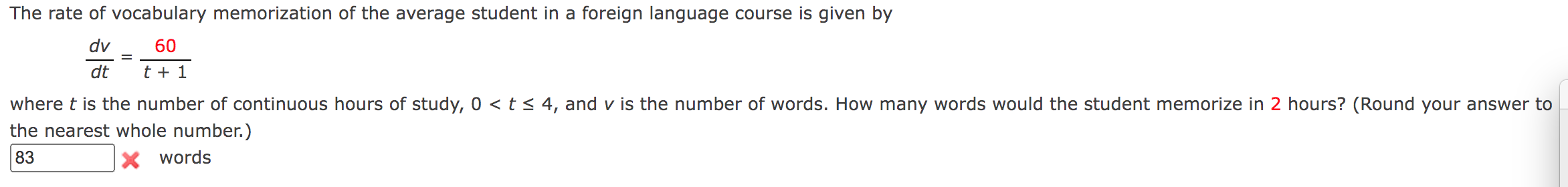 Solved The rate of vocabulary memorization of the average | Chegg.com