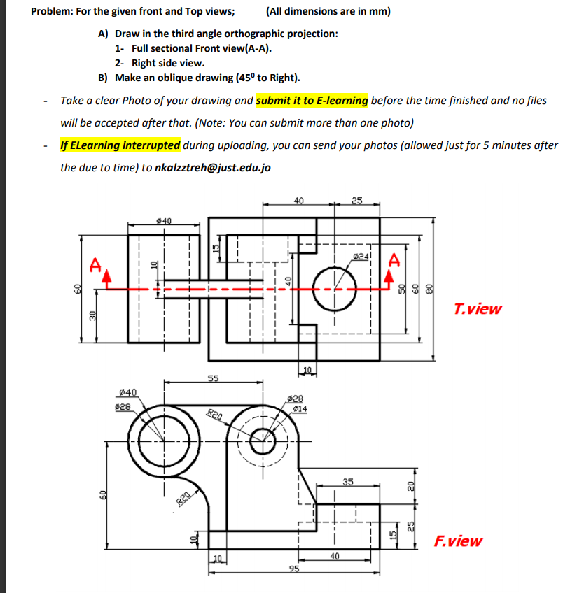Solved Problem: For the given front and Top views; (All | Chegg.com