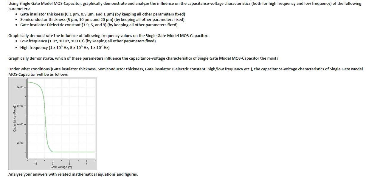 Using Single Gate Model MOS-Capacitor, graphically | Chegg.com