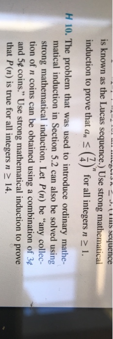 Solved S sequence is known as the Lucas sequence.) Use | Chegg.com