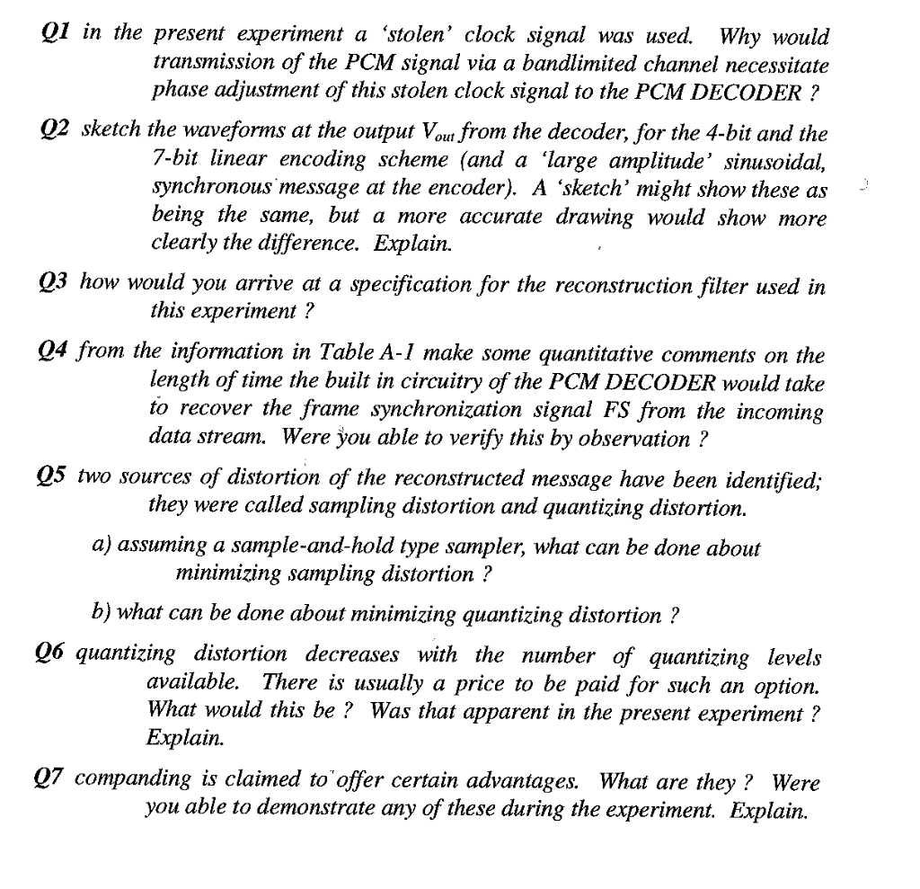 Q1 in the present experiment a 'stolen' clock signal | Chegg.com