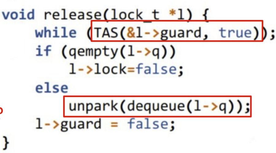 Solved void release(lock_t *l) { while (TAS(&1->guard, | Chegg.com