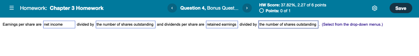 Solved = Homework: Chapter 3 Homework Question 4, Bonus | Chegg.com