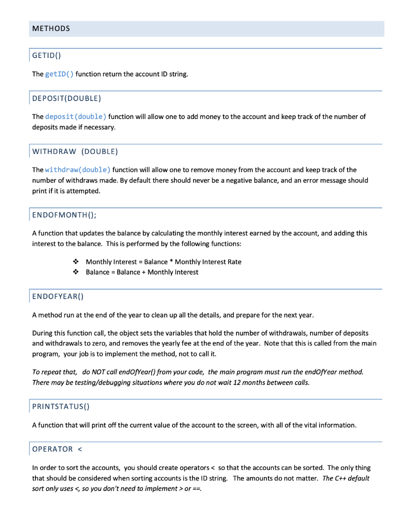 Solved CS132 – PROGRAMMING ASSIGNMENT Banking Accounts | Chegg.com