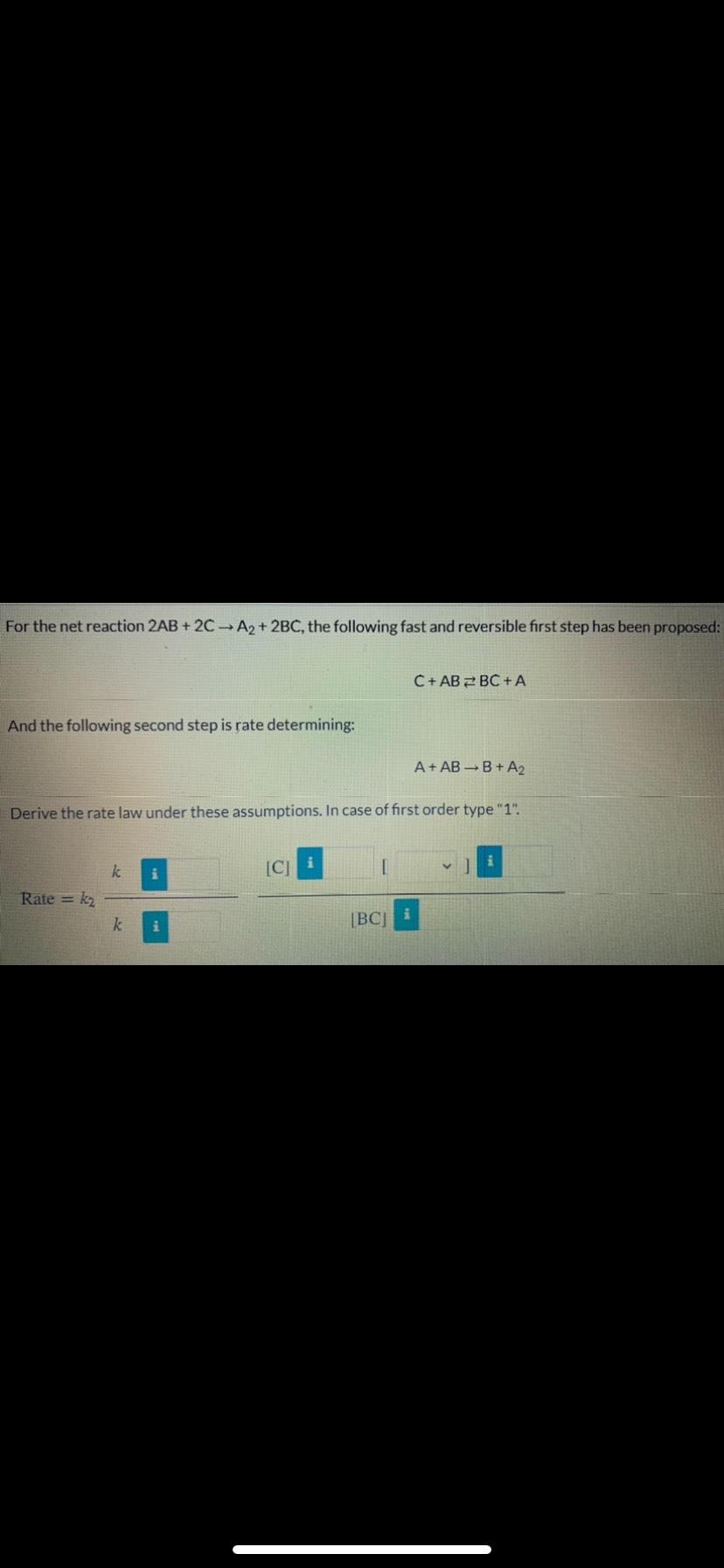 Solved For the net reaction 2AB + 2C – A2+2BC, the following | Chegg.com