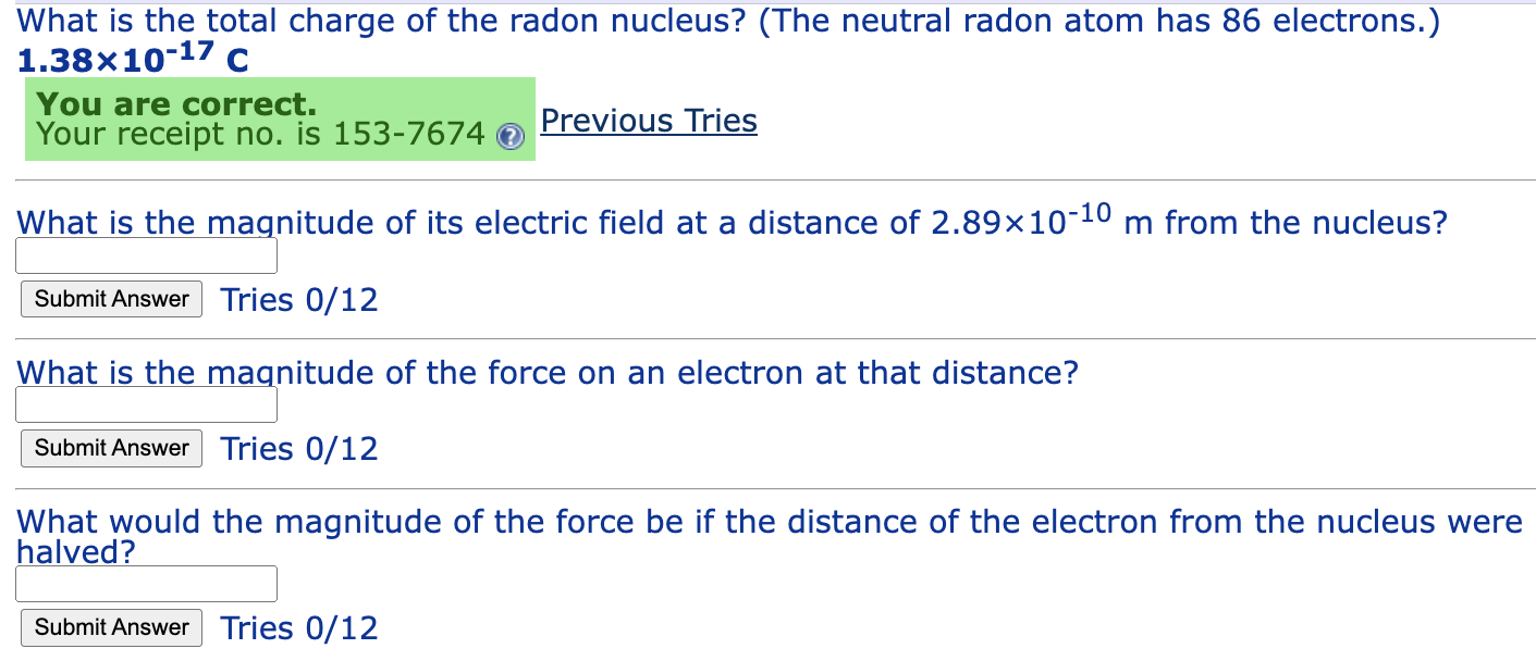Solved What is the total charge of the radon nucleus? (The | Chegg.com