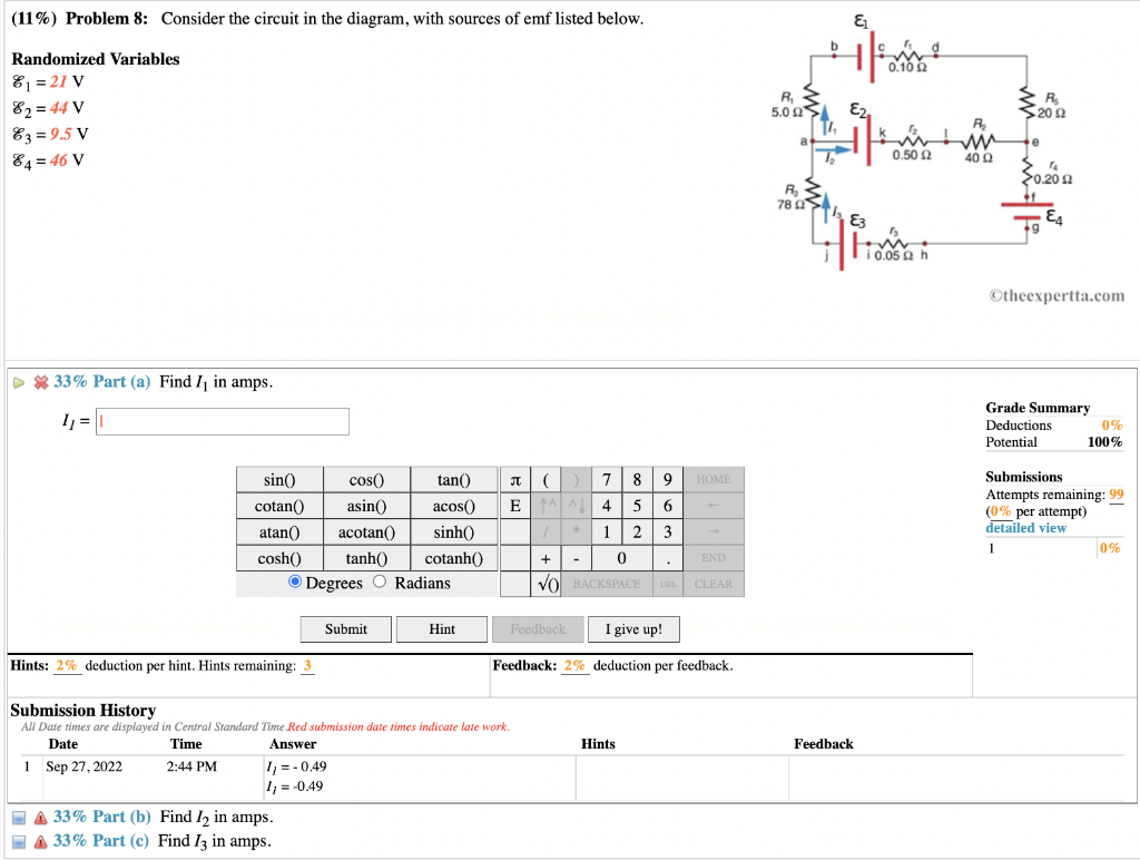 Solved (11\%) Problem 8: Consider the circuit in the | Chegg.com Solved (11\%) Problem 8: Consider the circuit in the | Chegg.com