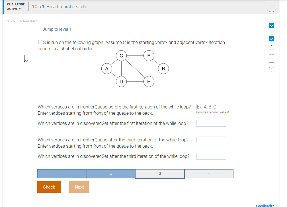 BFS is run on the following graph. Assume C is the | Chegg.com