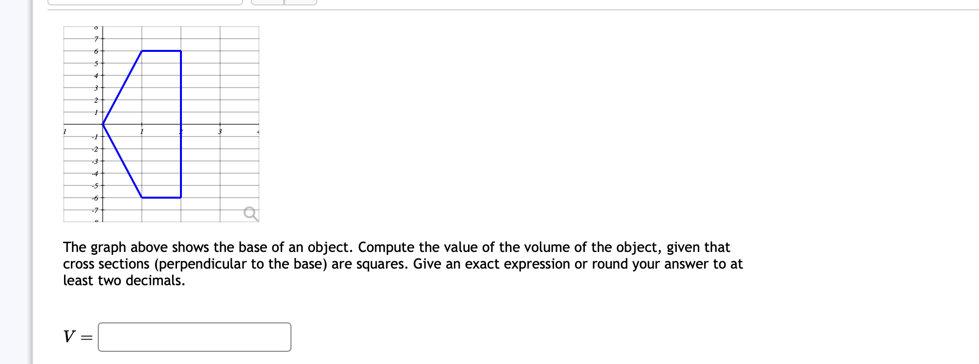 Solved The graph above shows the base of an object. Compute | Chegg.com