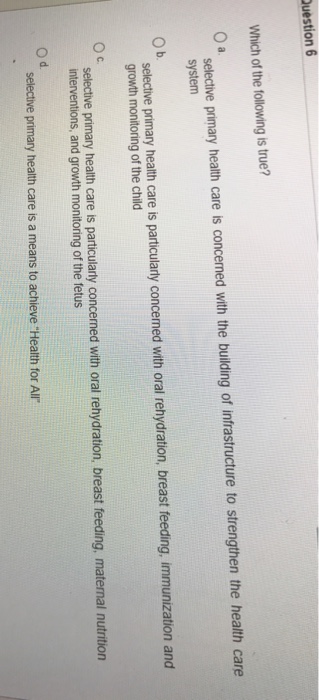 Solved Which of the following is true? a. selective primary | Chegg.com