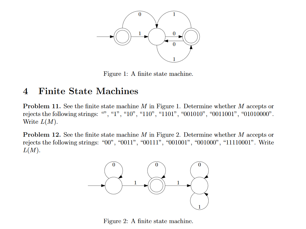 Solved Figure 1: A finite state machine. 4 Finite State | Chegg.com