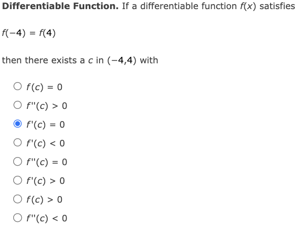 Solved Differentiable Function. If a differentiable function | Chegg.com