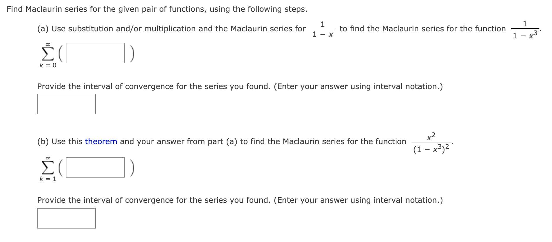 Solved Find Maclaurin series for the given pair of | Chegg.com