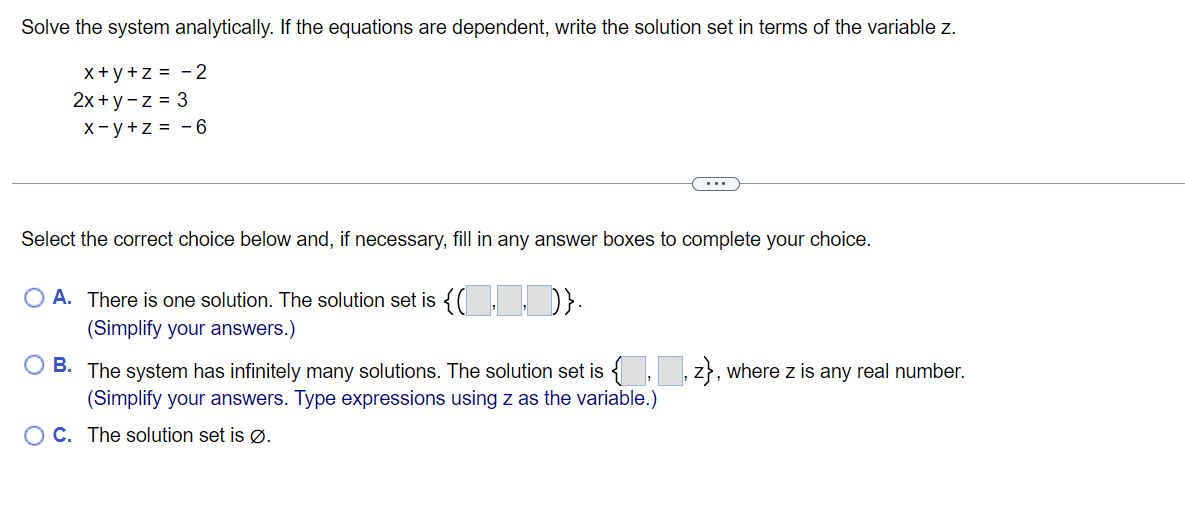 Solved Solve the system analytically. If the equations are | Chegg.com
