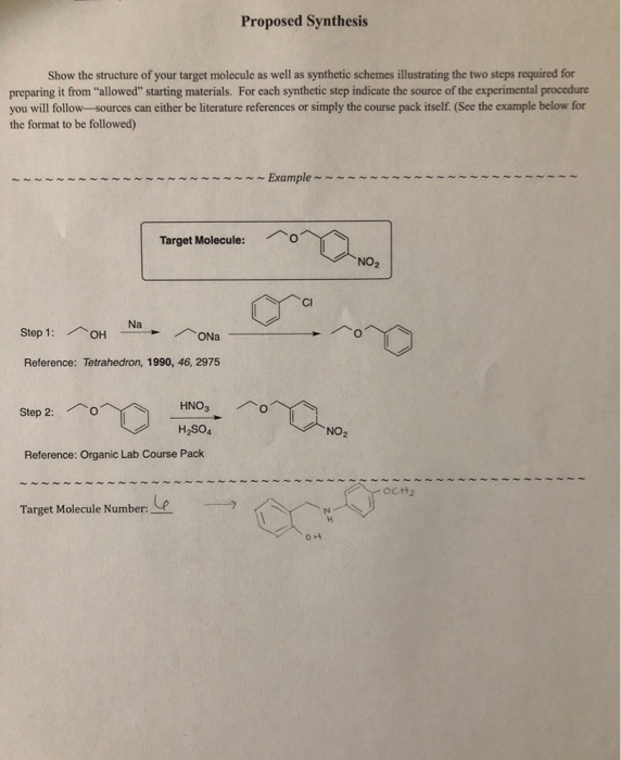 Solved Proposed Synthesis Show the structure of your target | Chegg.com