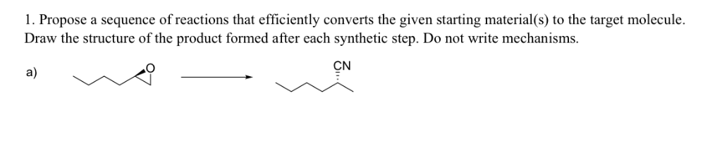 Solved 1. Propose a sequence of reactions that efficiently | Chegg.com