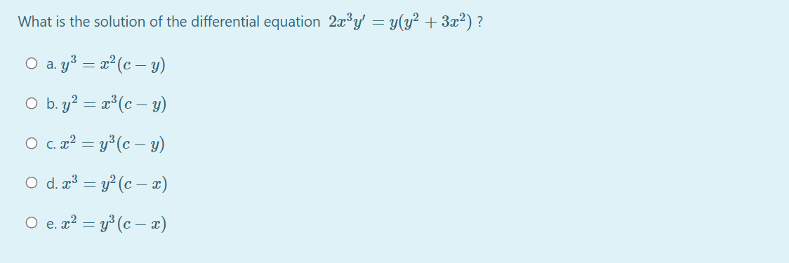 Solved What is the solution of the differential equation | Chegg.com