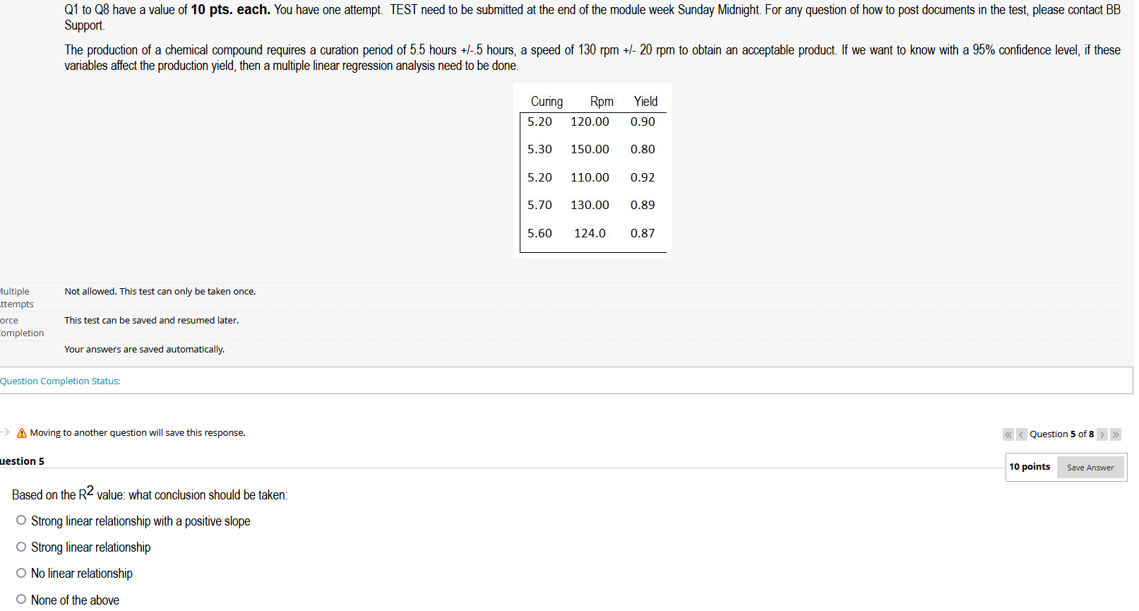 Solved Q1 to Q8 have a value of 10 pts. each. You have one | Chegg.com