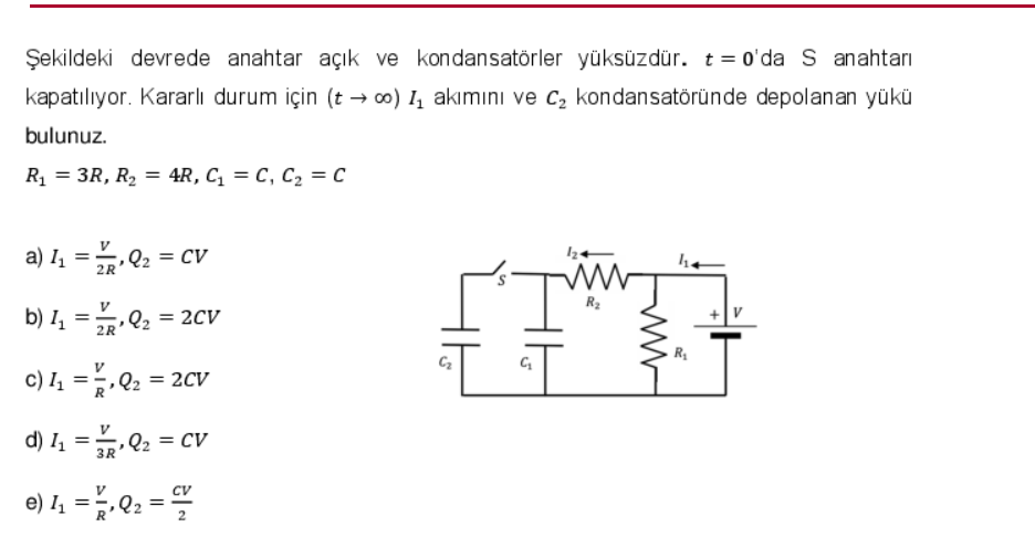 [Solved]: In the circuit in the figure, the switch is open a