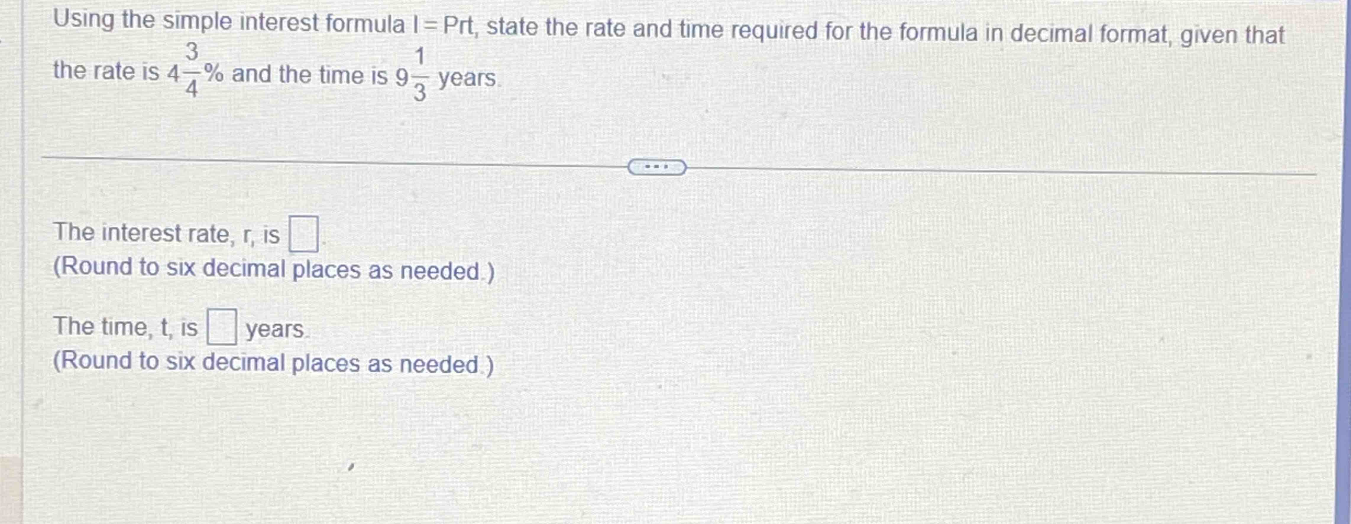 Solved Using the simple interest formula I=Prt, ﻿state the | Chegg.com