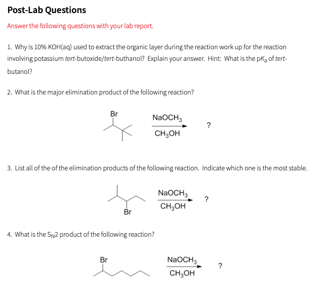 Solved Post-Lab Questions Answer the following questions | Chegg.com