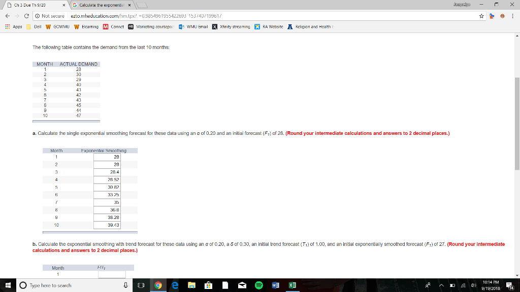 Solved Ch 3 Due Th 9/20 xG Calculate the exponential x CO | Chegg.com