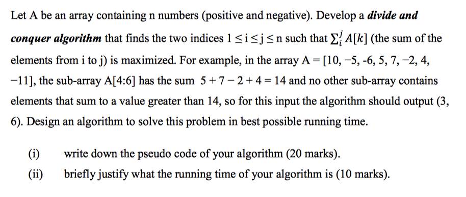Solved Let A be an array containing n numbers (positive and | Chegg.com