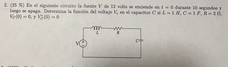 2. ( 25%) En el siguiente circuito la fuente V de 12 | Chegg.com