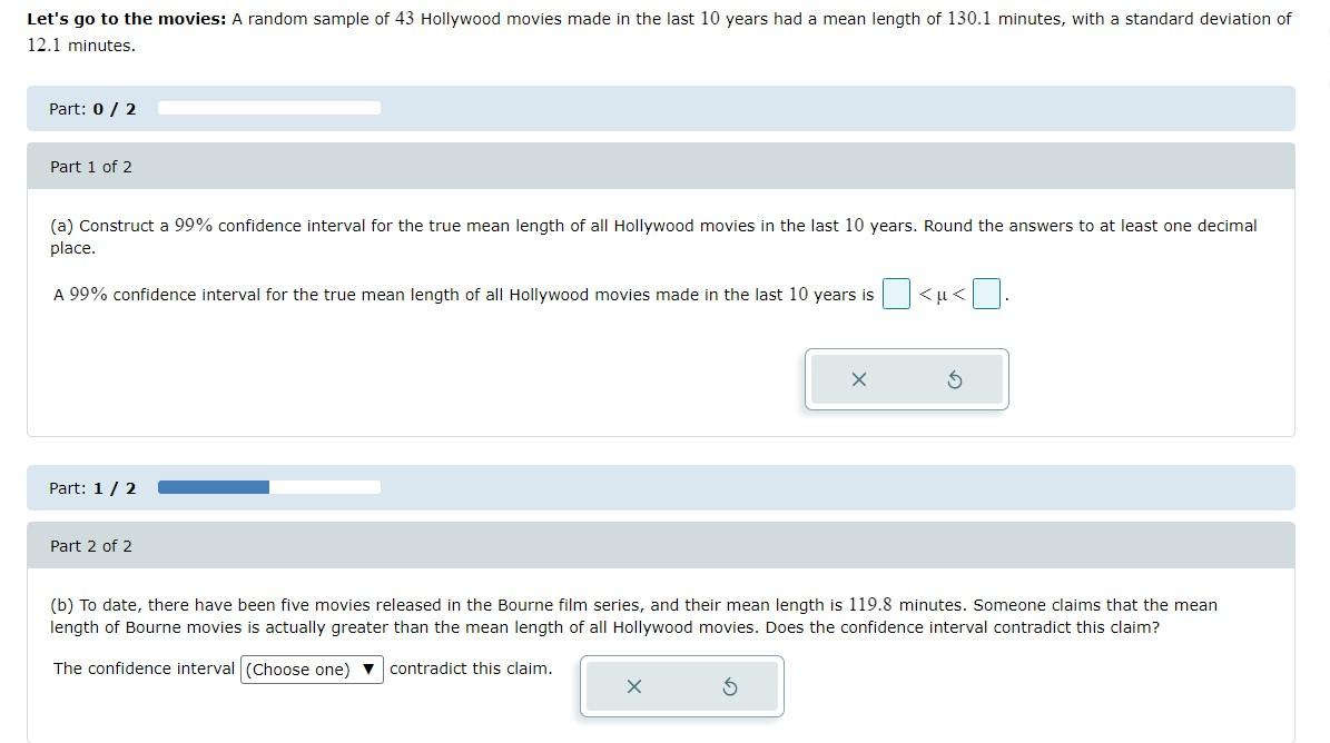 Solved Let's go to the movies: A random sample of 43 | Chegg.com
