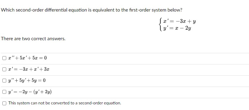 Solved Which second-order differential equation is | Chegg.com