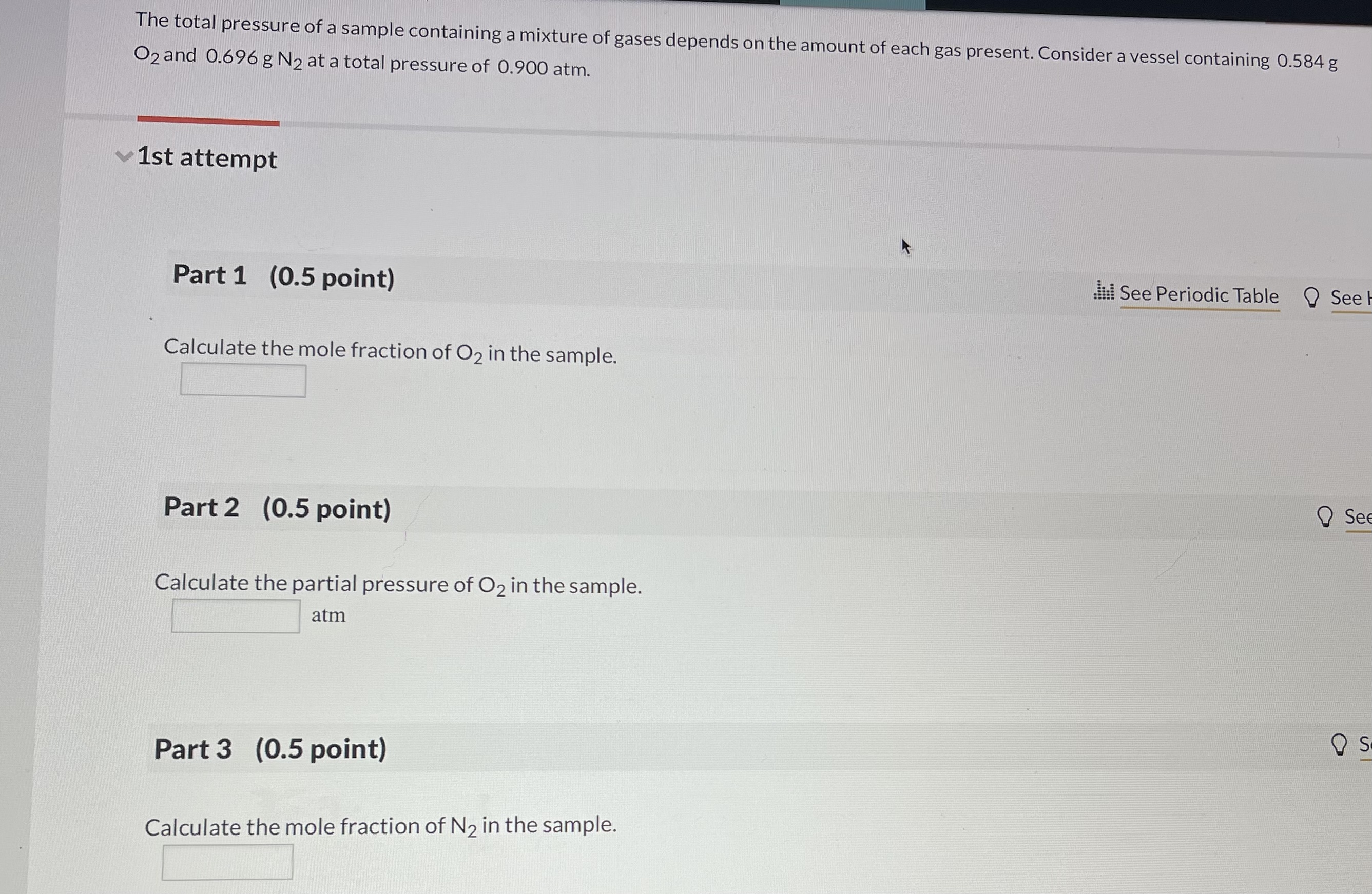 Solved The total pressure of a sample containing a mixture | Chegg.com