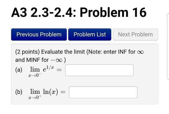 Solved A3 2.3-2.4: Problem 3 Previous Problem Problem List | Chegg.com