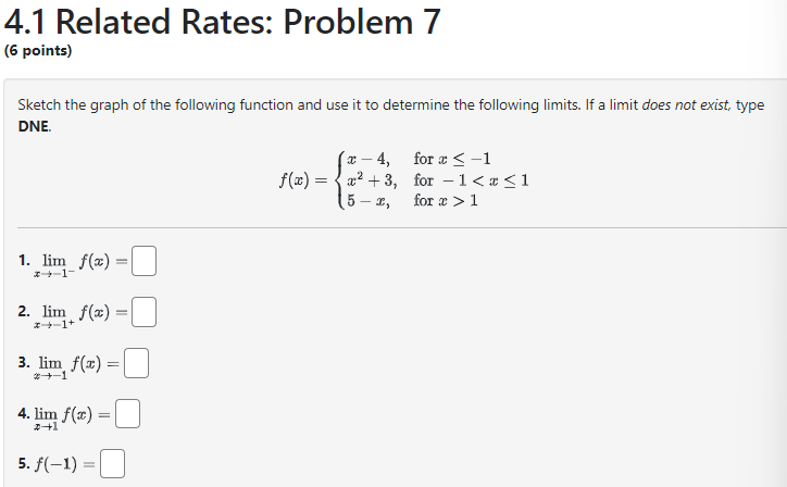 Solved 4.1 Related Rates: Problem 7 (6 points) Sketch the | Chegg.com