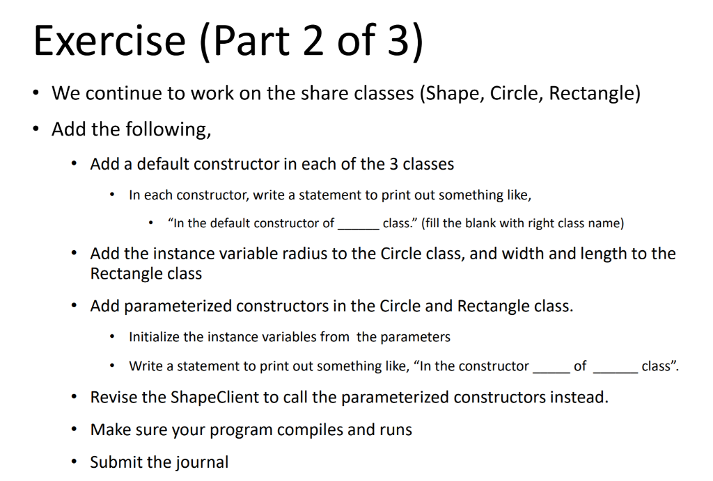 Solved Exercise (Part 1 of 3) • Create a subdirectory/folder | Chegg.com