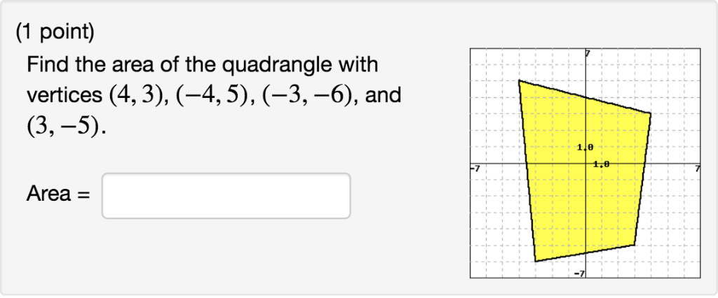 Solved (1 point) Find the area of the quadrangle with | Chegg.com