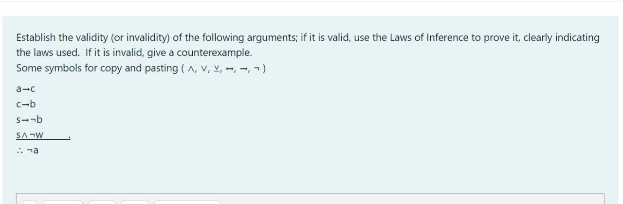 Solved Establish the validity (or invalidity) of the | Chegg.com