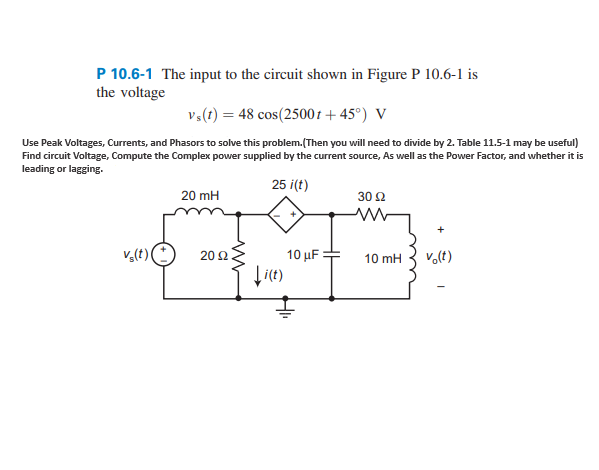 Solved P 10.6-1 ﻿The input to the circuit shown in Figure | Chegg.com