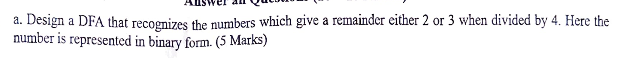 Solved a. ﻿Design a DFA that recognizes the numbers which | Chegg.com