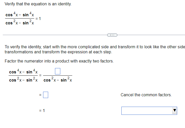 Solved Verify that the equation is an identity. | Chegg.com